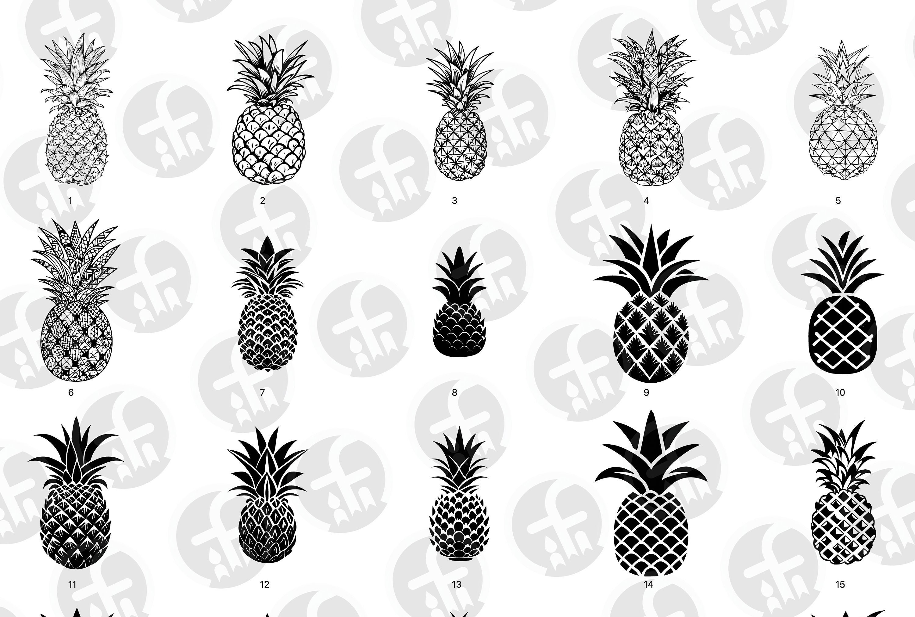 Pineapple SVG Bundle 30 Unique Design Tropical Fruit - Etsy