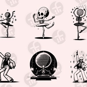 Disco Skeleton SVG Bundle - 36 Designs - Musical Clipart - Printable ...