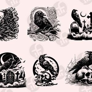 Mystical Raven SVG Bundle - 36 Designs - Halloween Decorations SVG ...