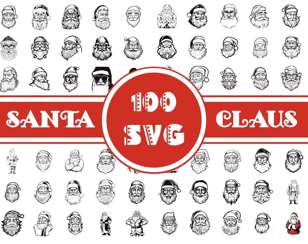 Santa Claus SVG Bundle: 100 Unique AI Designs (digital Download) - Etsy