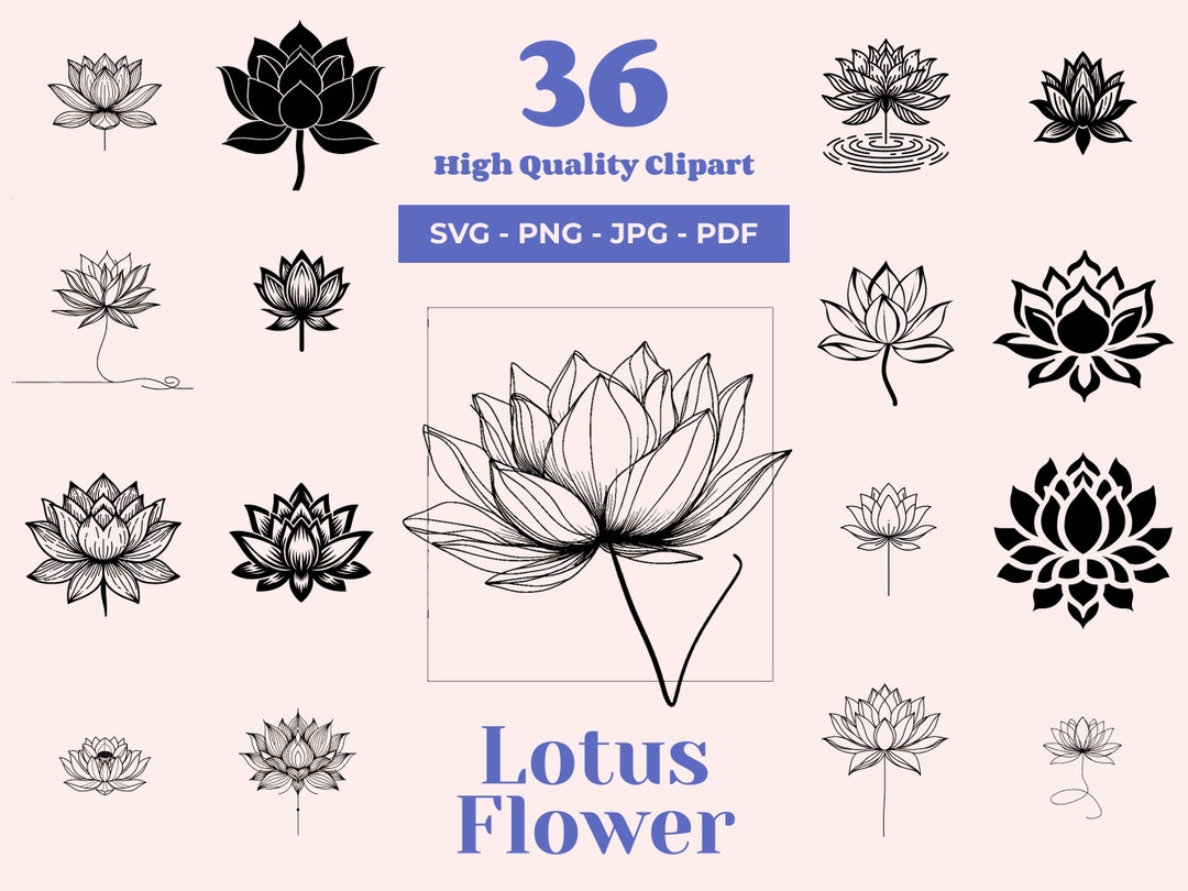Lotus Flower SVG Bundle - 36 Cut Files - Spiritual Designs for Laser ...
