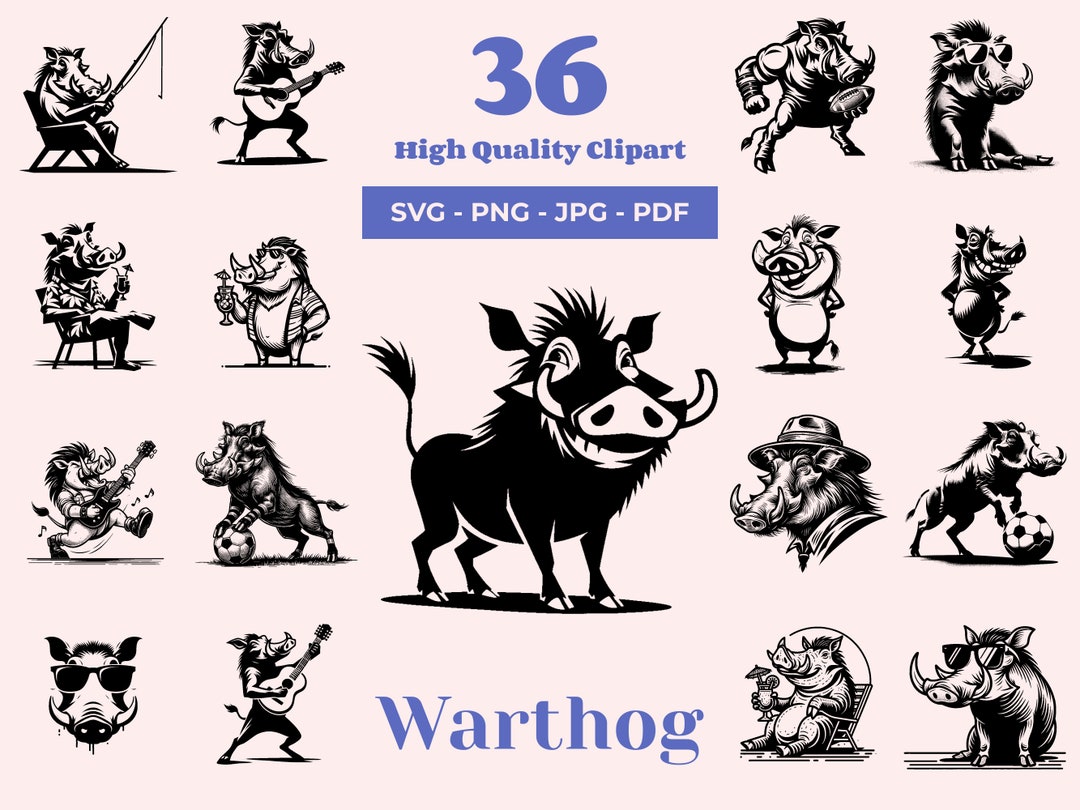 Warthog SVG Bundle - 36 Cut Files - Funny Designs for Laser Cutting ...