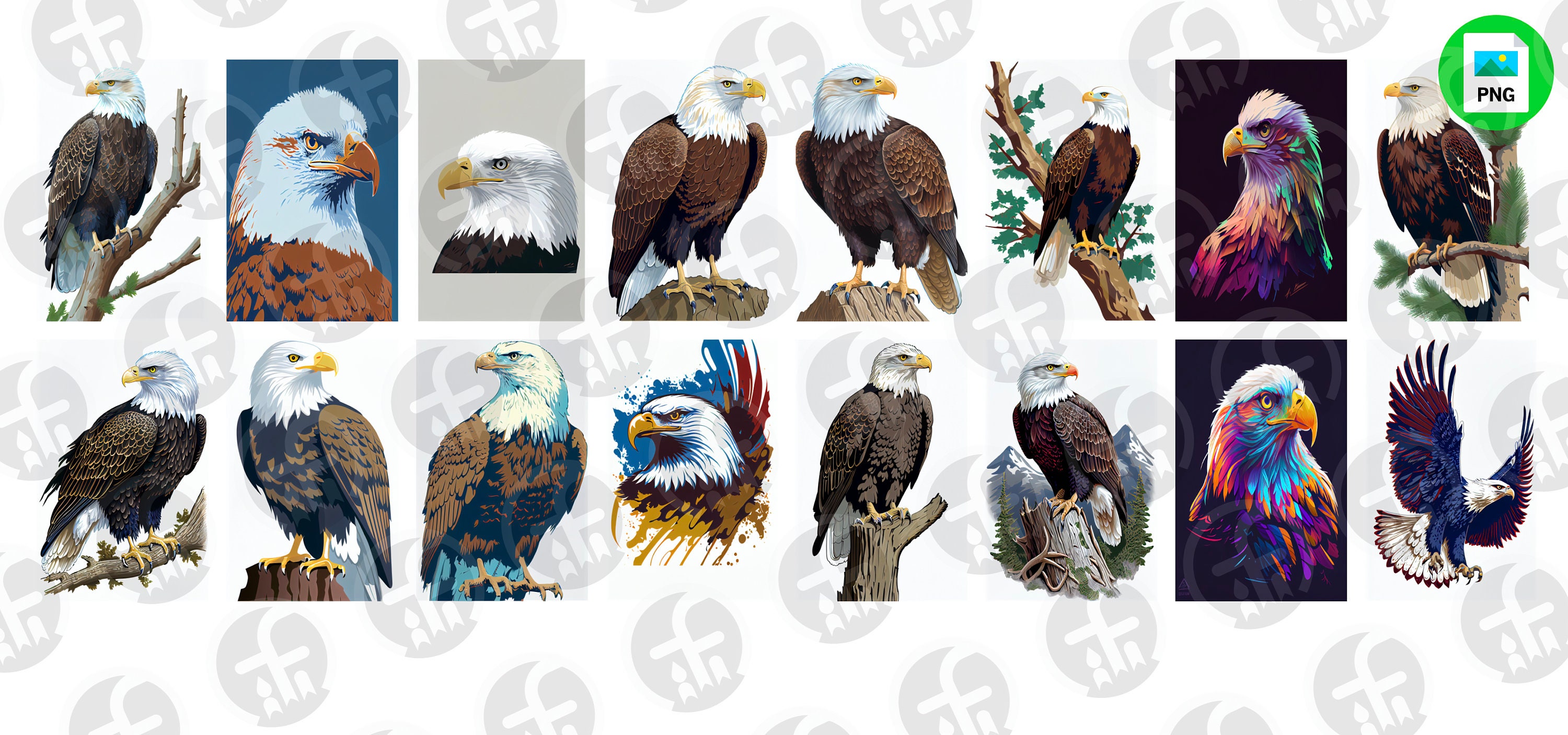Bald Eagle SVG Bundle 12 Unique Designs SVG & PNG Eagle - Etsy