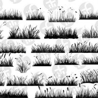 Grass SVG Bundle: Vector Cut Files for Cricut, Silhouette (digital ...