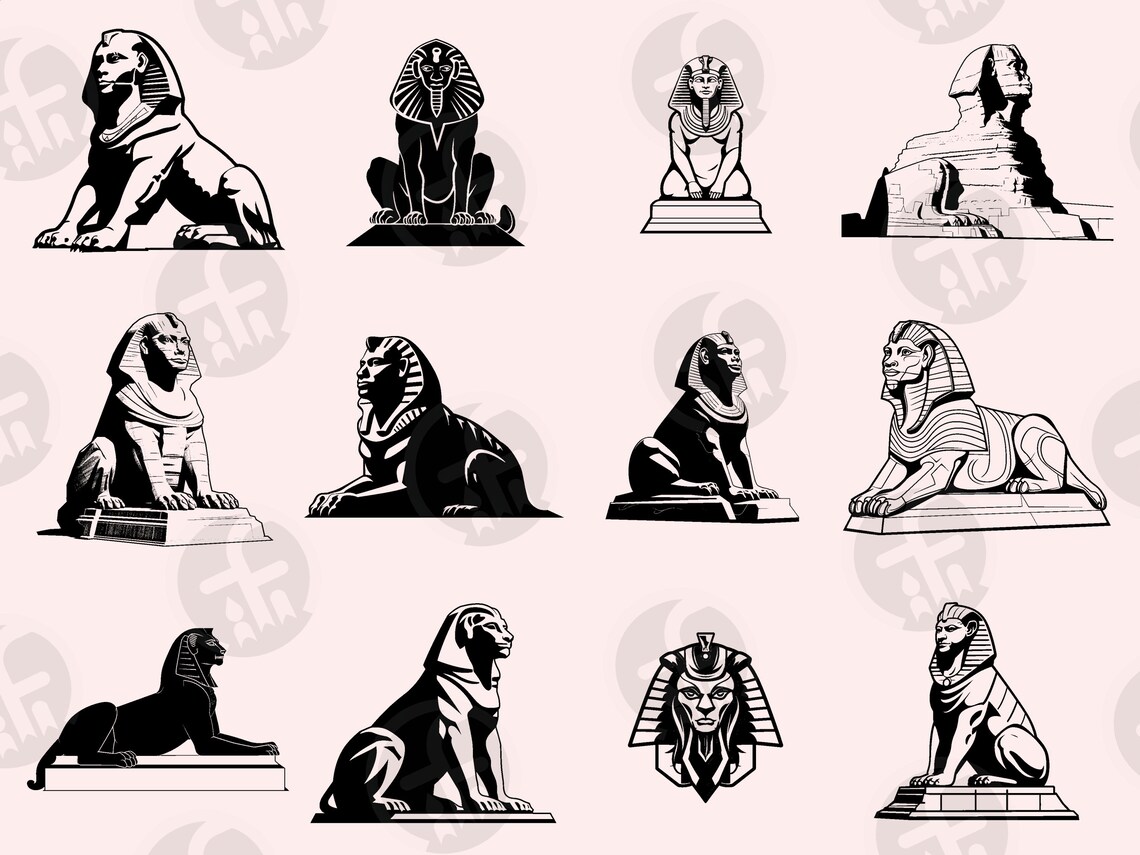 Egyptian Sphinx SVG Clipart Bundle – 84 Unique Designs (digital ...