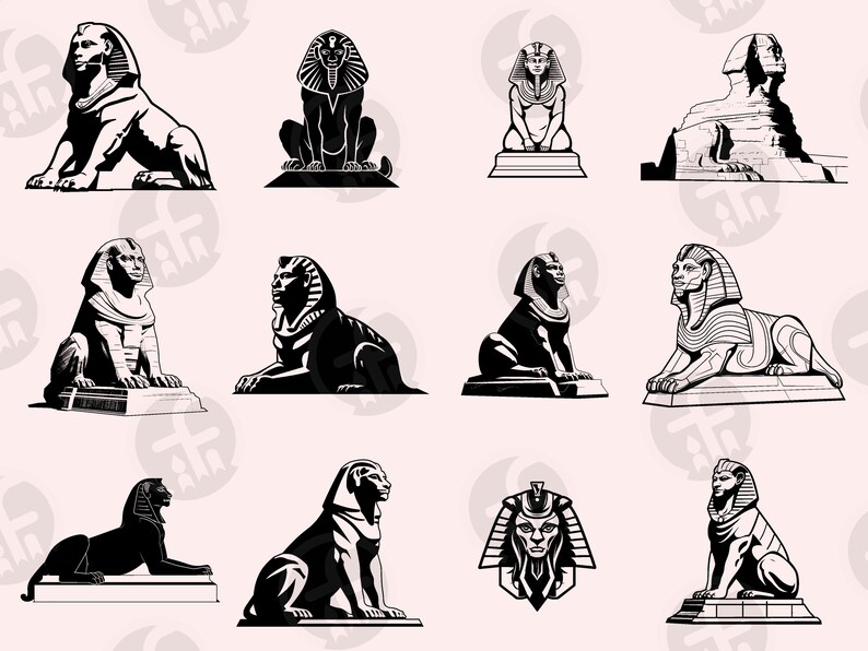 Egyptian Sphinx SVG Clipart Bundle – 84 Unique Designs (digital ...