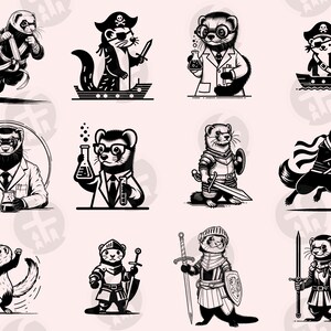 Ferret SVG 96 Cut Files Playful Pet for Laser Cutting, Cricut, and ...