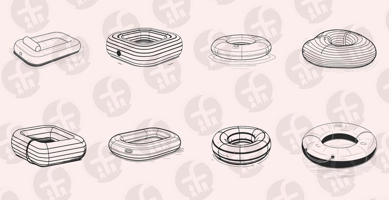 Pool Floats SVG 8 Minimalist Line Artworks Inflatable Ring - Etsy