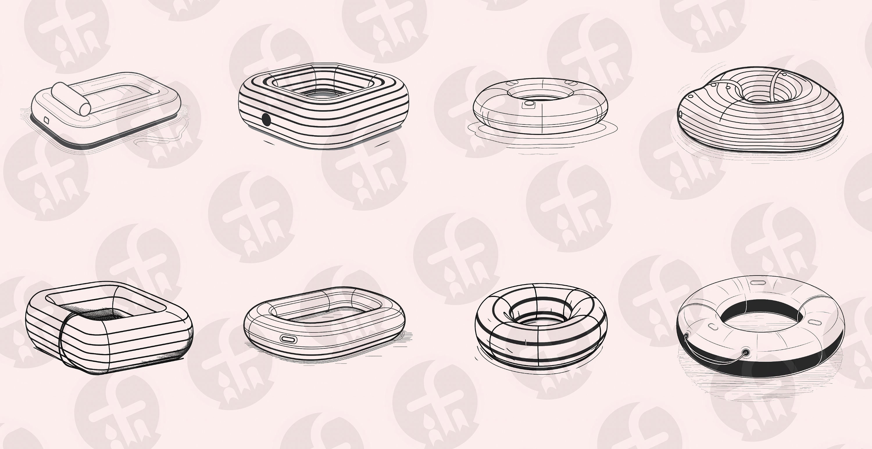 Pool Floats SVG 8 Minimalist Line Artworks Inflatable Ring - Etsy