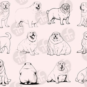 Chubby Labrador SVG Bundle 52 Cut Files Obese Animals, Funny Labrador ...