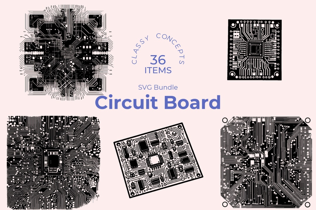 Circuit Board SVG 36 Cut Files Tech-inspired Design Processor Svg ...