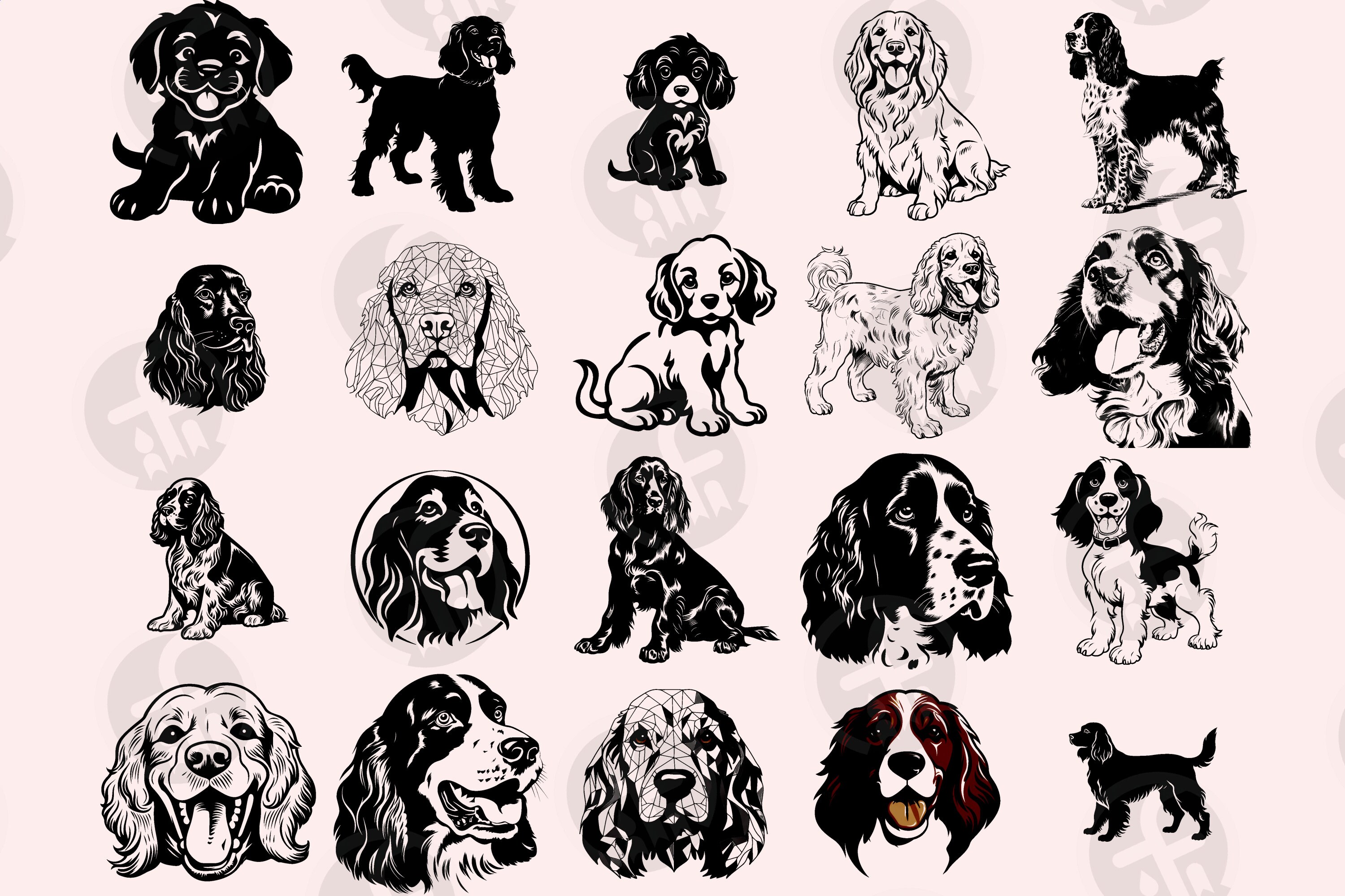 Cocker Spaniel SVG Bundle 128 Cut Files American Cocker - Etsy UK