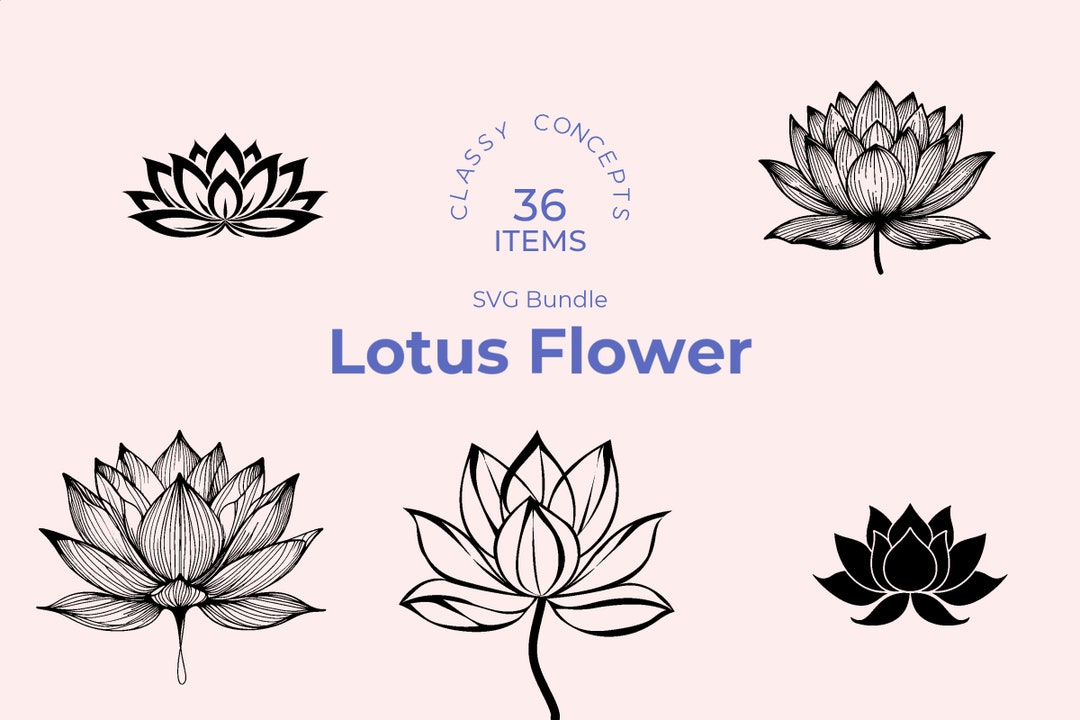 Lotus Flower SVG Bundle 36 Cut Files Spiritual Designs for Laser ...