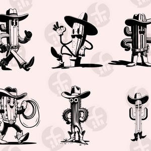 Cowboy Cactus SVG Clipart Bundle: 36 Western Designs (digital Download ...