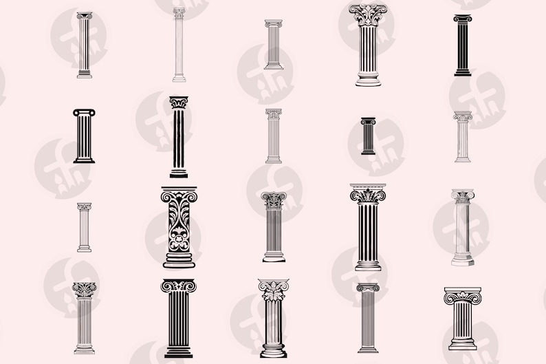 Roman Column SVG Bundle 126 Cut Files Ancient Architecture - Etsy