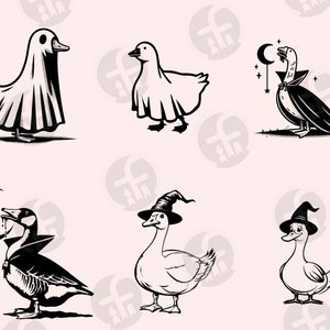 Halloween Goose SVG Bundle - 36 Designs - Witchy Goose - Spooky Goose ...