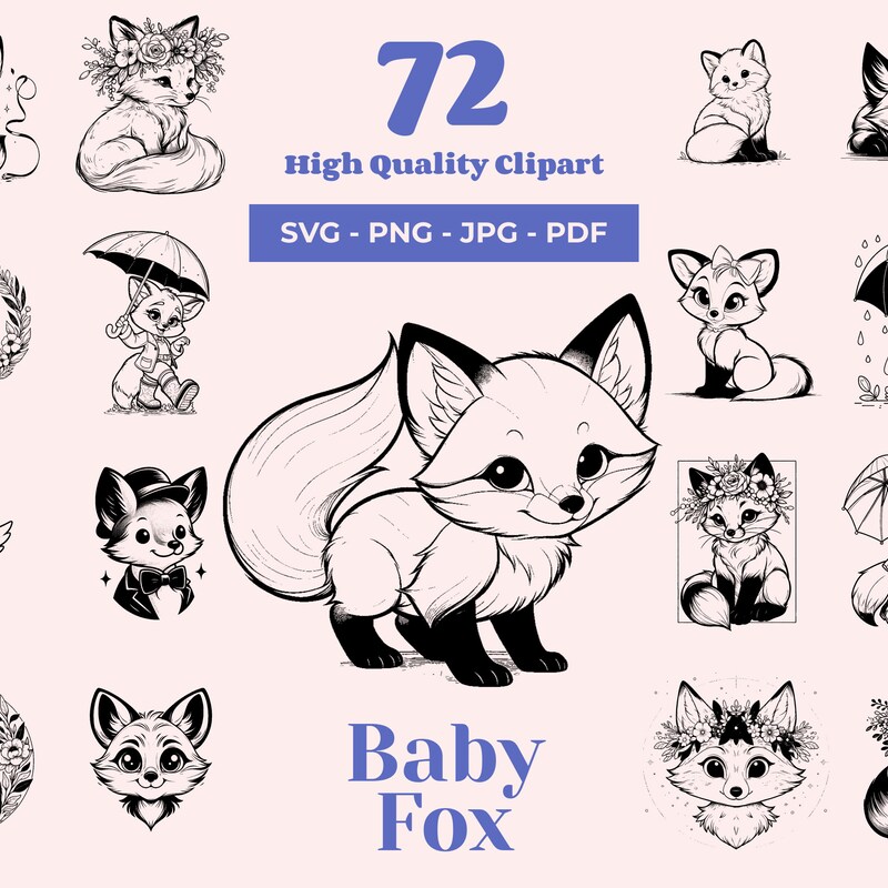 Baby Fox Svg - Etsy