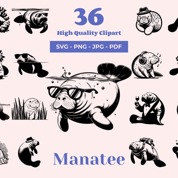 Manatee Svg - Etsy