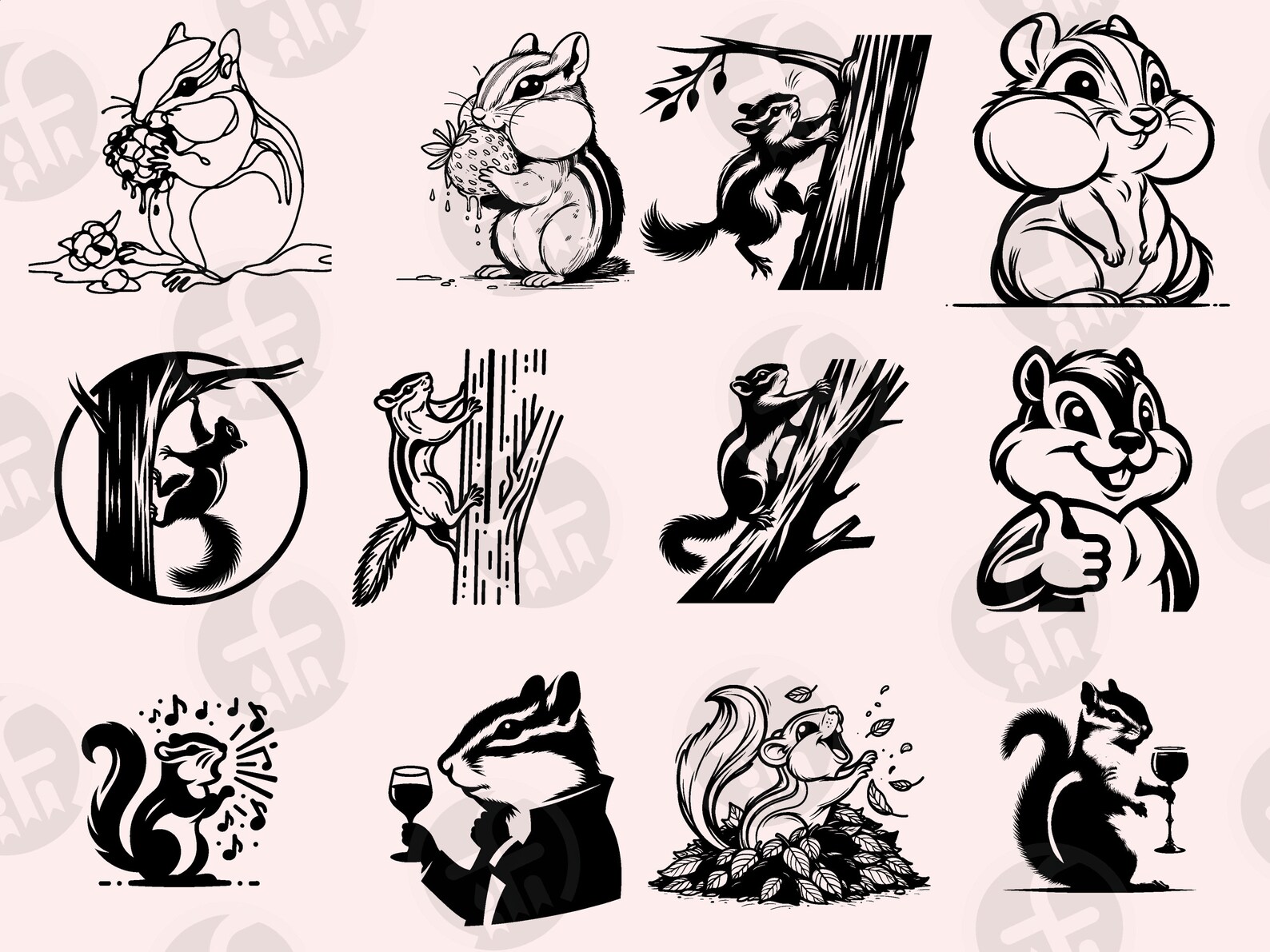 Chipmunk SVG Bundle: 72 Wildlife Designs for Cricut, Laser Cutting ...