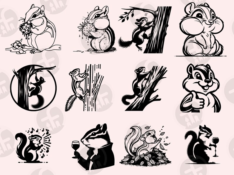 Chipmunk SVG Bundle: 72 Wildlife Designs for Cricut, Laser Cutting ...