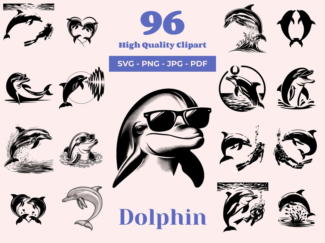 Dolphin SVG Bundle: 96 Marine Life Cut Files (digital Download) - Etsy