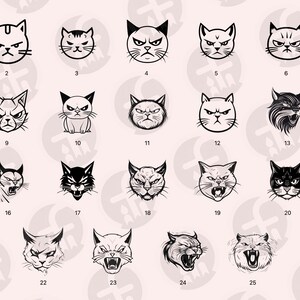 Angry Cat Line Art SVG: Furious Feline Designs (digital Download) - Etsy