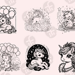 Baby Unicorn Clipart: 36 Fairy-tale Nursery Designs (SVG, PNG, JPG) - Etsy