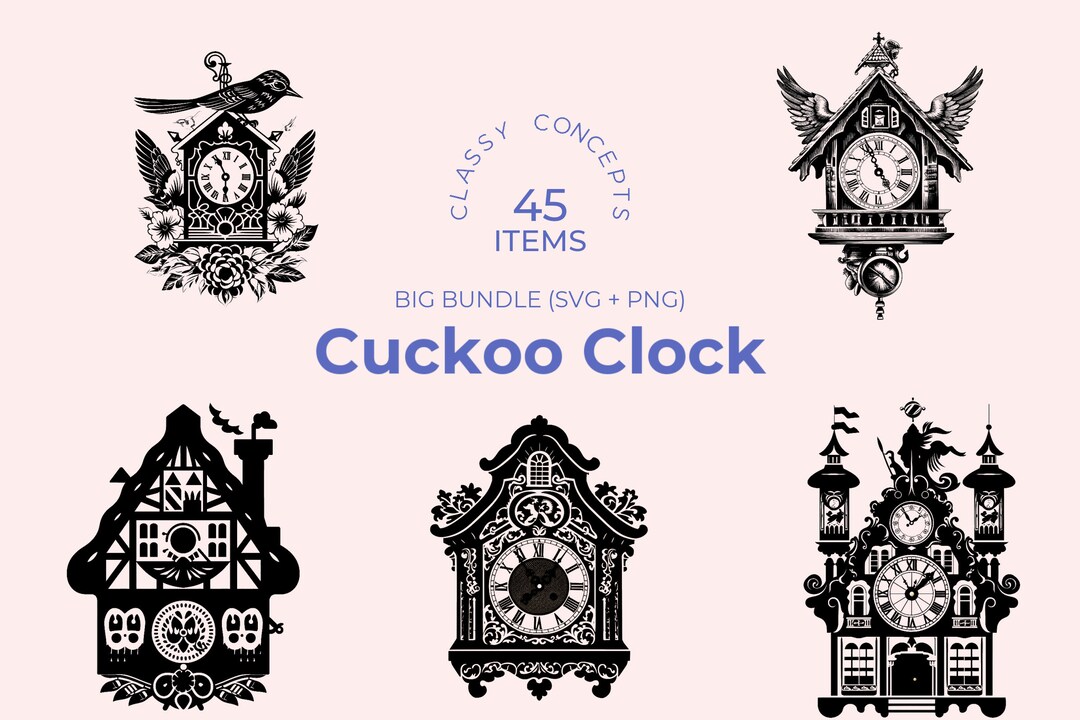 Cuckoo Clock SVG Bundle: 45 German Cut Files (digital Download) - Etsy
