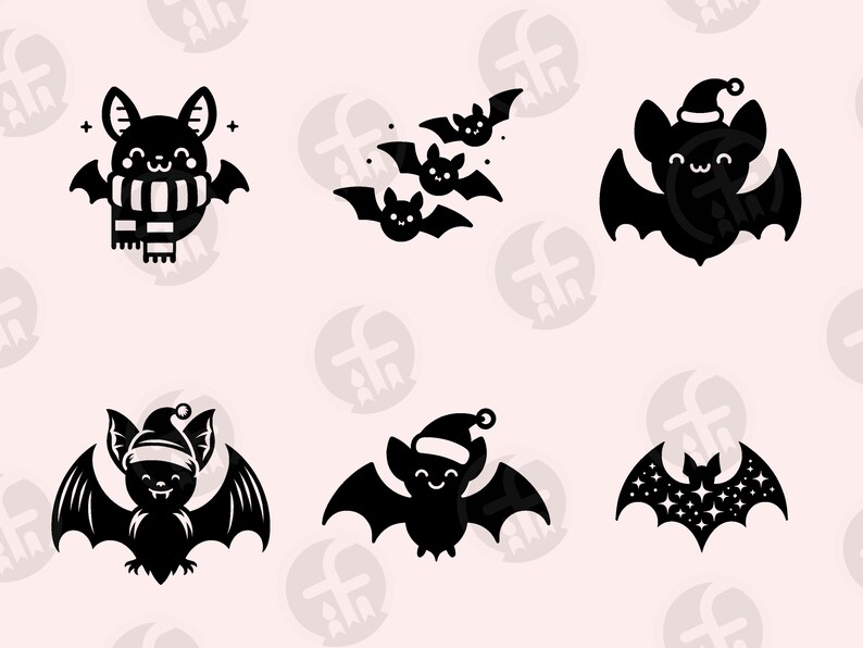 Flying Bats SVG Bundle: 54 Halloween Clipart Designs (digital Download ...