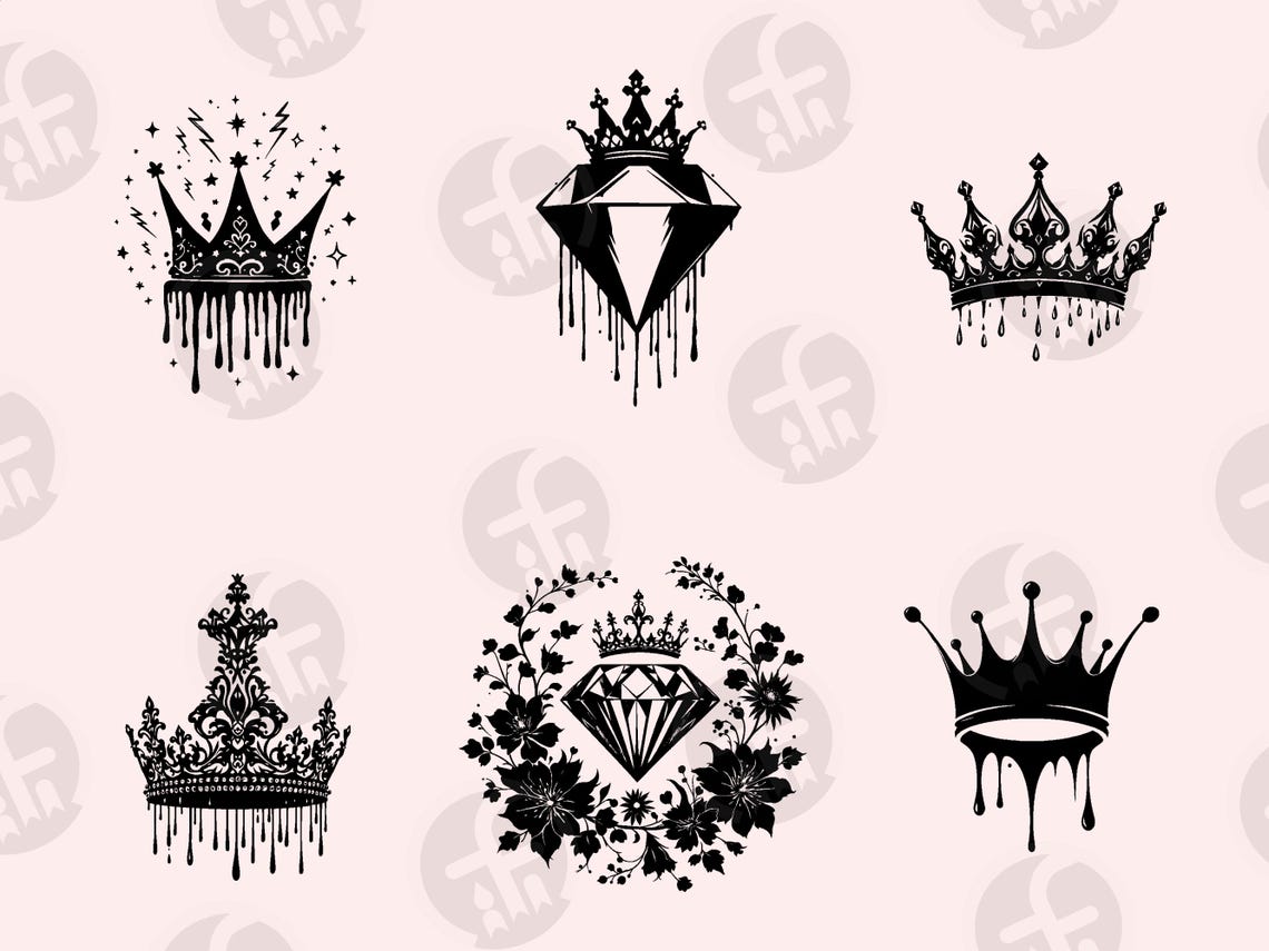 Dripping Crown SVG Bundle: 54 Regal Drip Art Designs (cricut File) - Etsy