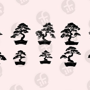 Bonsai Tree SVG Bundle 150 Cut Files Japanese Garden Art for Laser ...