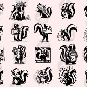 Skunk SVG Bundle 160 Cut Files Cute and Funny Skunk Designs for Laser ...