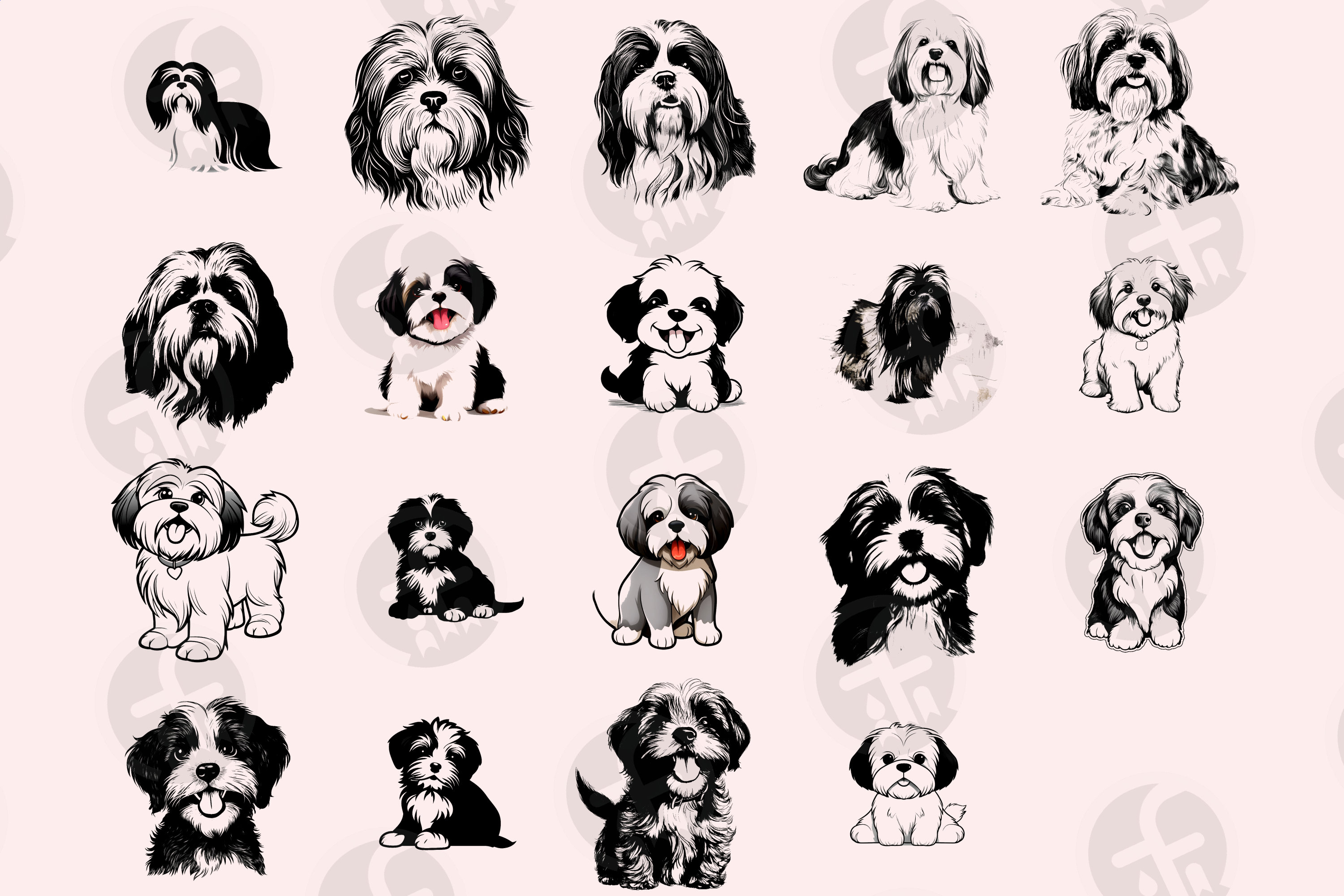 Lhasa Apso SVG Bundle 139 Cut Files Diverse Black and - Etsy