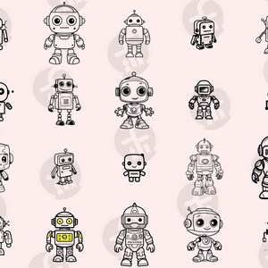 Toy Robot SVG Bundle - 120 Cut Files - Robot Silhouette and Clip Art ...