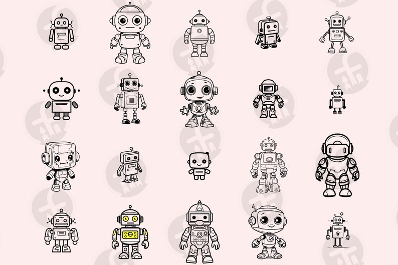 Toy Robot SVG Bundle 120 Cut Files Robot Silhouette and - Etsy