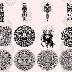 Aztec SVG Bundle - 96 Unique Designs - Ancient Mesoamerican Art ...