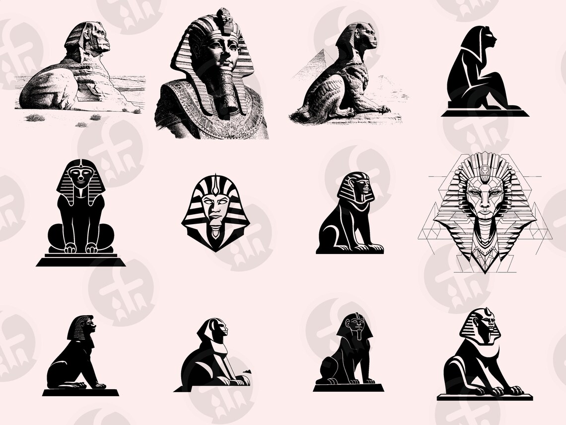 Egyptian Sphinx SVG Clipart Bundle – 84 Unique Designs (digital ...