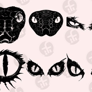 Snake Eye SVG Bundle 36 Designs Reptile Gaze Serpent Clipart Danger and ...