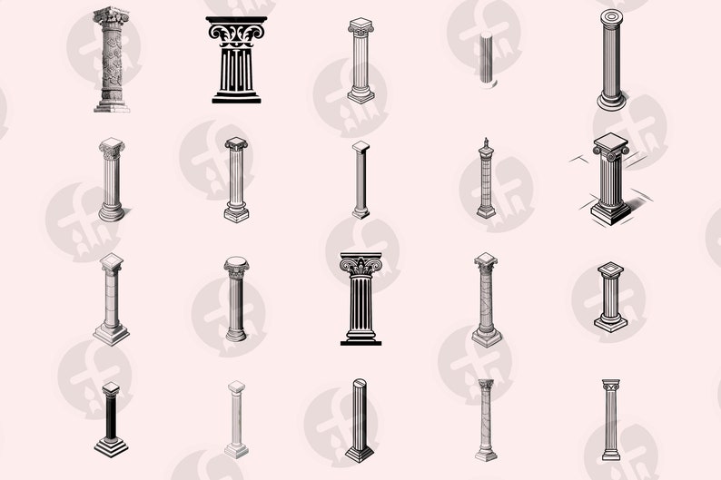 Roman Column SVG Bundle 126 Cut Files Ancient Architecture - Etsy