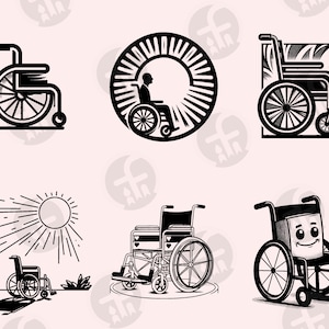 Wheelchair SVG Bundle: 36 Disability Clipart Designs (cricut & Laser ...