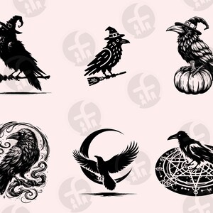 Mystical Raven SVG Bundle - 36 Designs - Halloween Decorations SVG ...