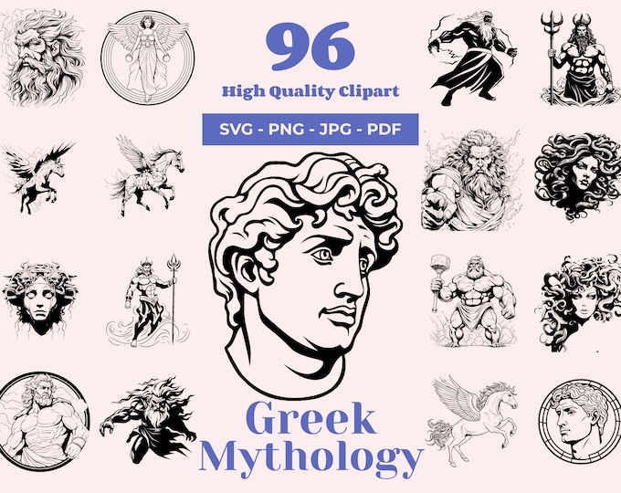 Laser Engrave File, Greek Gods SVG, Zeus, Aphrodite, Poseidon, Athena ...