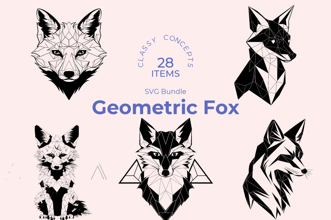 Geometric Fox SVG: Modern Abstract Animal Art - 28 Cut Files - Etsy