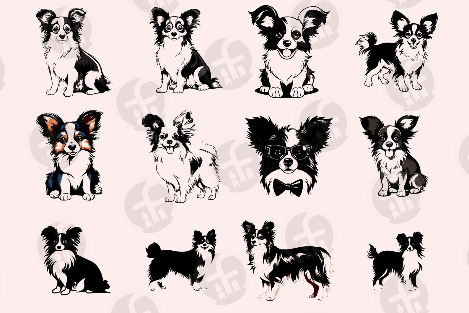 Papillon Dog SVG Bundle: 80 Craft Cut Files (digital Download) - Etsy