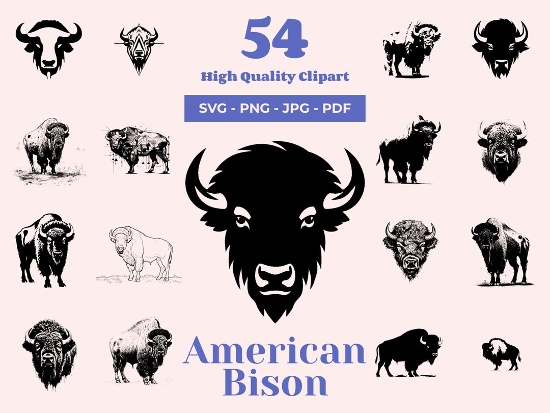 American Bison SVG Bundle: 56 Buffalo Designs (digital Download) - Etsy