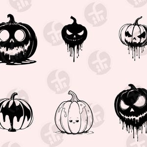 Dripping Pumpkin SVG Bundle: 36 Halloween Clipart Designs (digital ...
