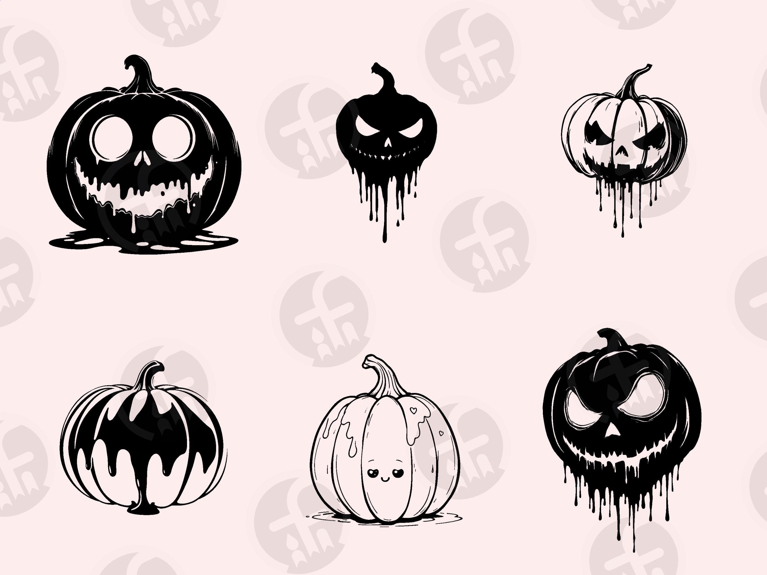 Dripping Pumpkin SVG Bundle: 36 Halloween Clipart Designs (digital ...