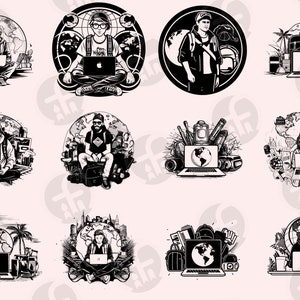 Digital Nomad SVG 78 Cut Files Lifestyle Illustrations Cricut SVG ...