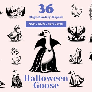 Halloween Goose SVG Bundle: 36 Witchy & Spooky Designs (digital ...
