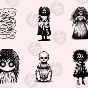 Haunted Doll Clipart: 54 Creepy Horror SVG Designs (digital Download ...